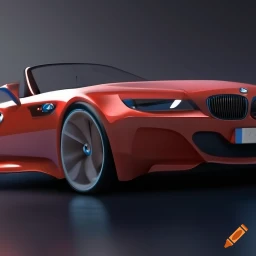 3d render of a futuristic bmw z3 concept car
