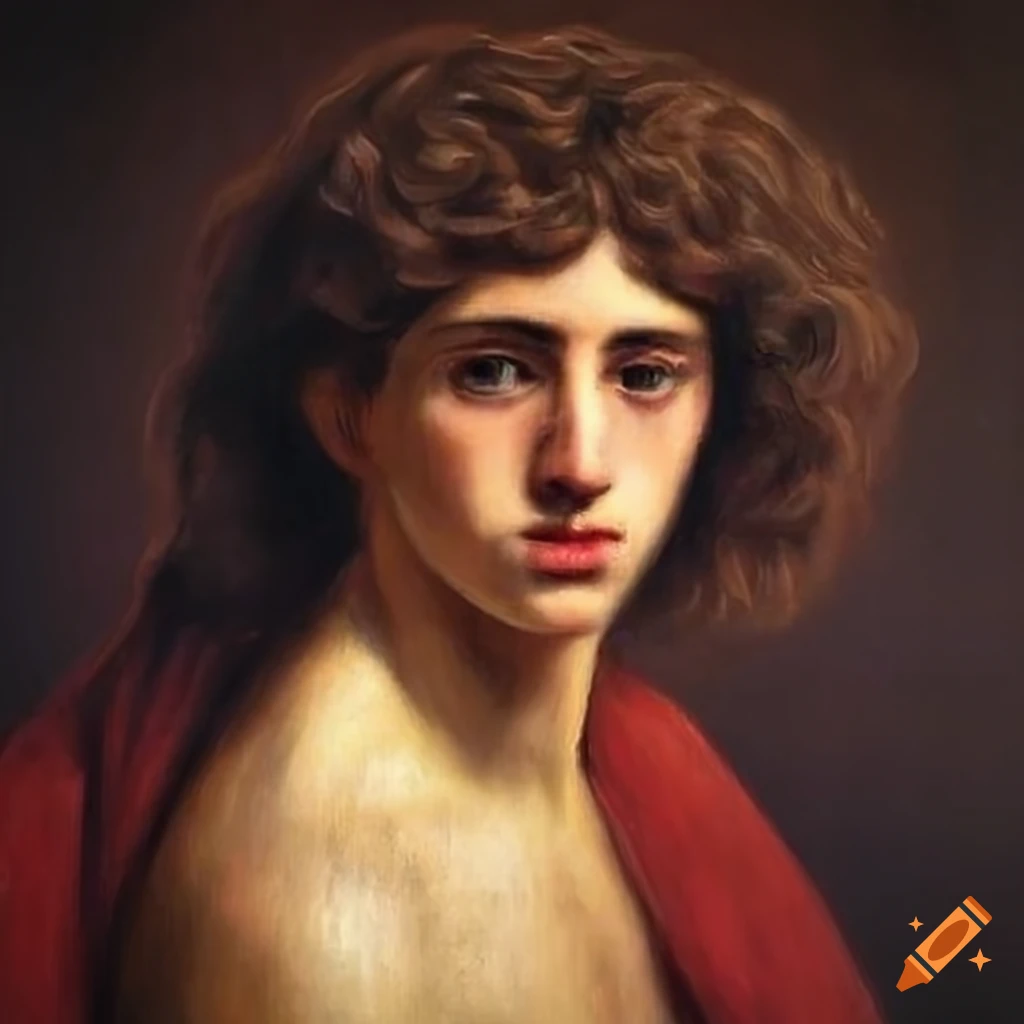 Detailed oil painting of a confident and powerful greek god on Craiyon