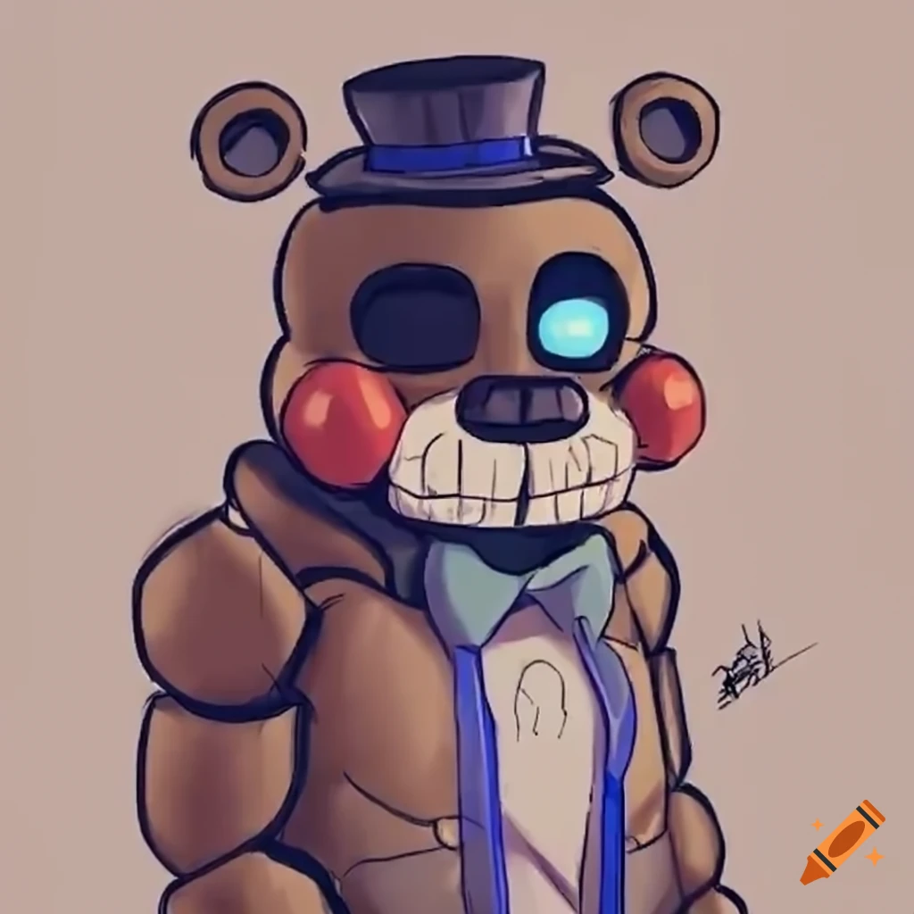 Artwork of Freddy Fazbear with Sans from Undertale on Craiyon