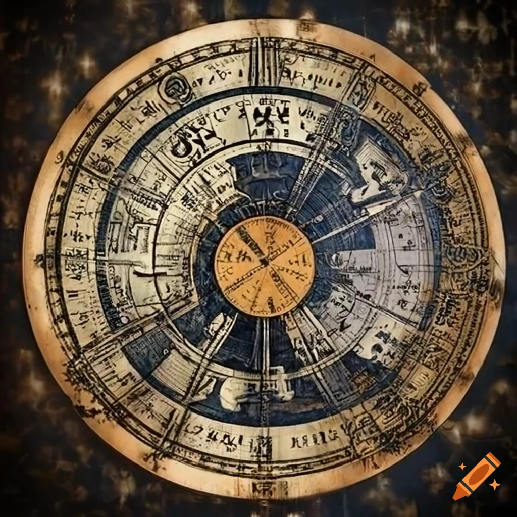 Time travel map with vintage design on Craiyon