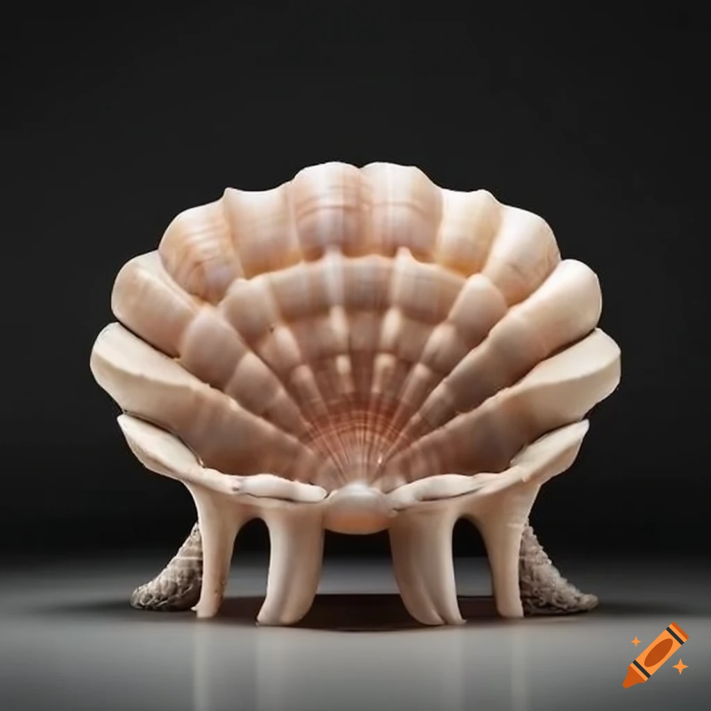 Unique sea shell-shaped chair on Craiyon