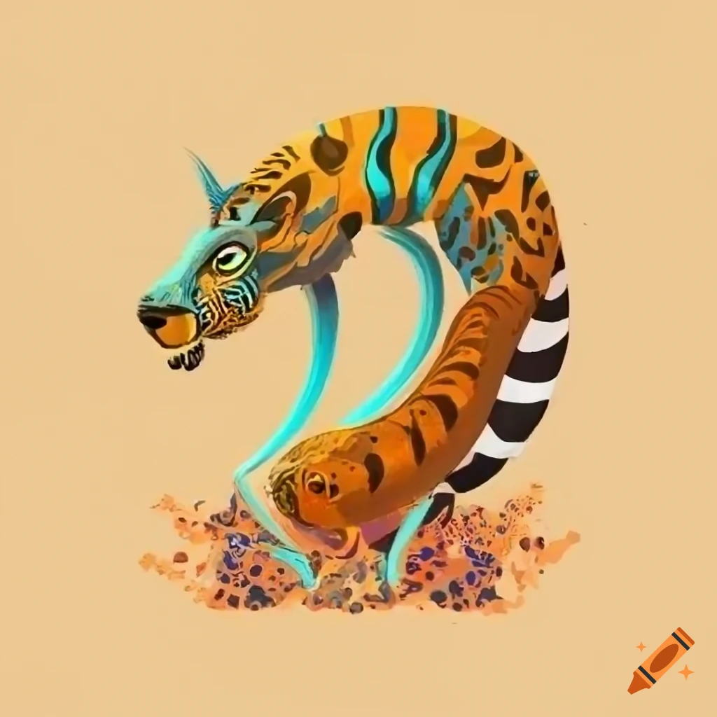 Illustration of a unique hybrid creature on Craiyon