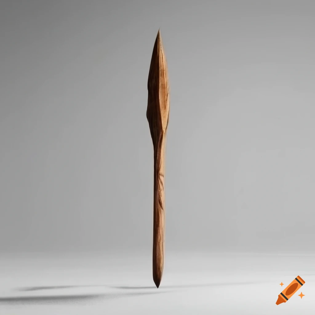 Handmade wooden spear on Craiyon