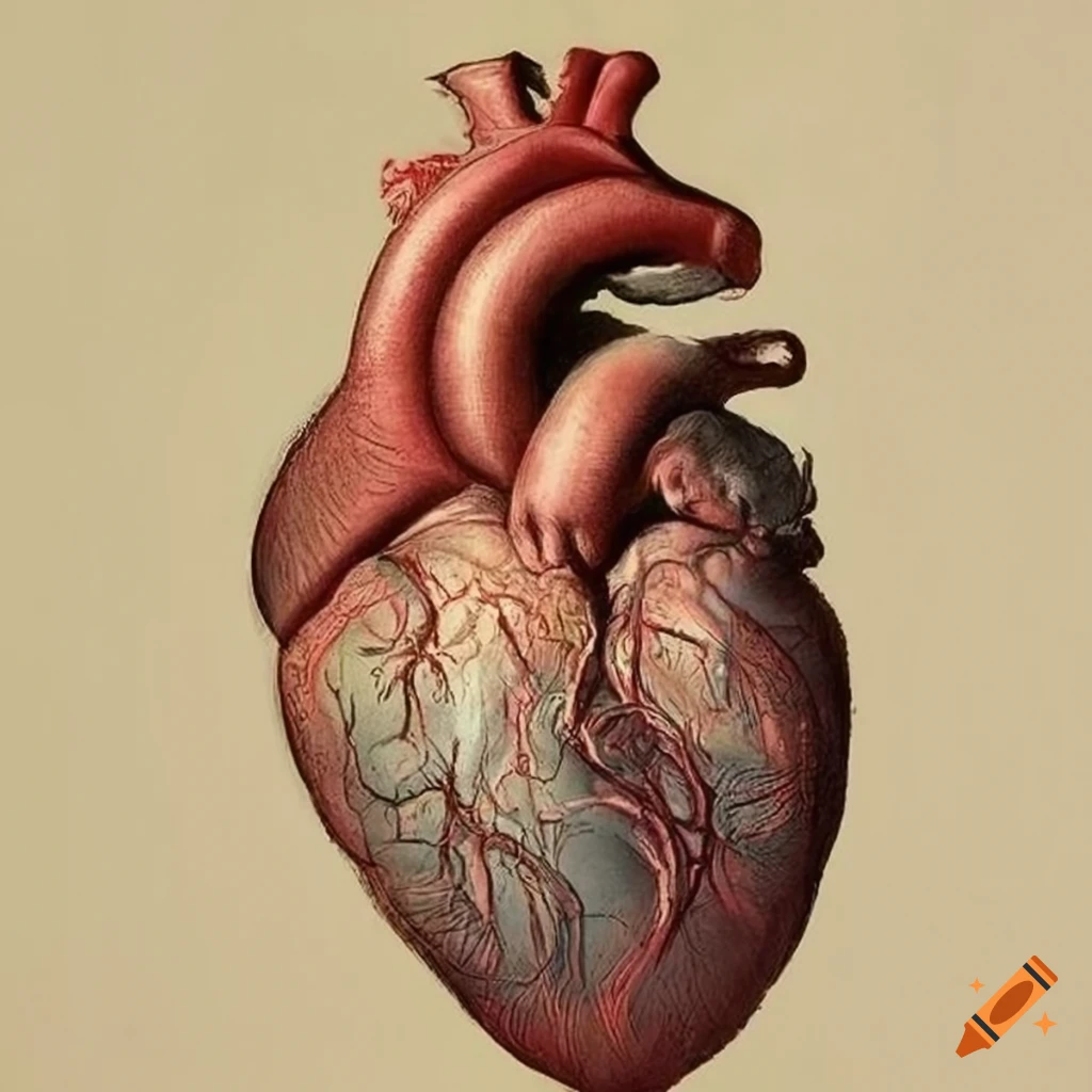 High-resolution anatomical heart illustration poster on Craiyon