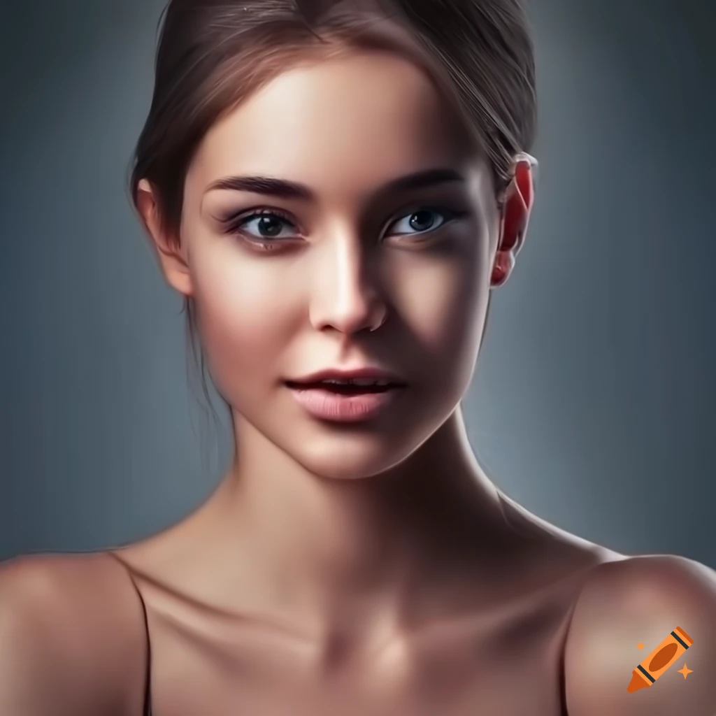 Portrait of a beautiful young woman with a slight smile on Craiyon