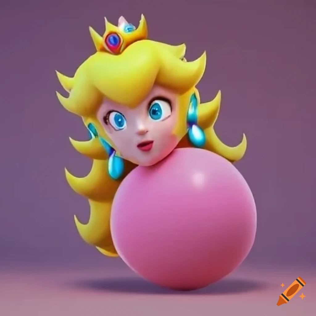 Princess peach trapped in a rubber ball