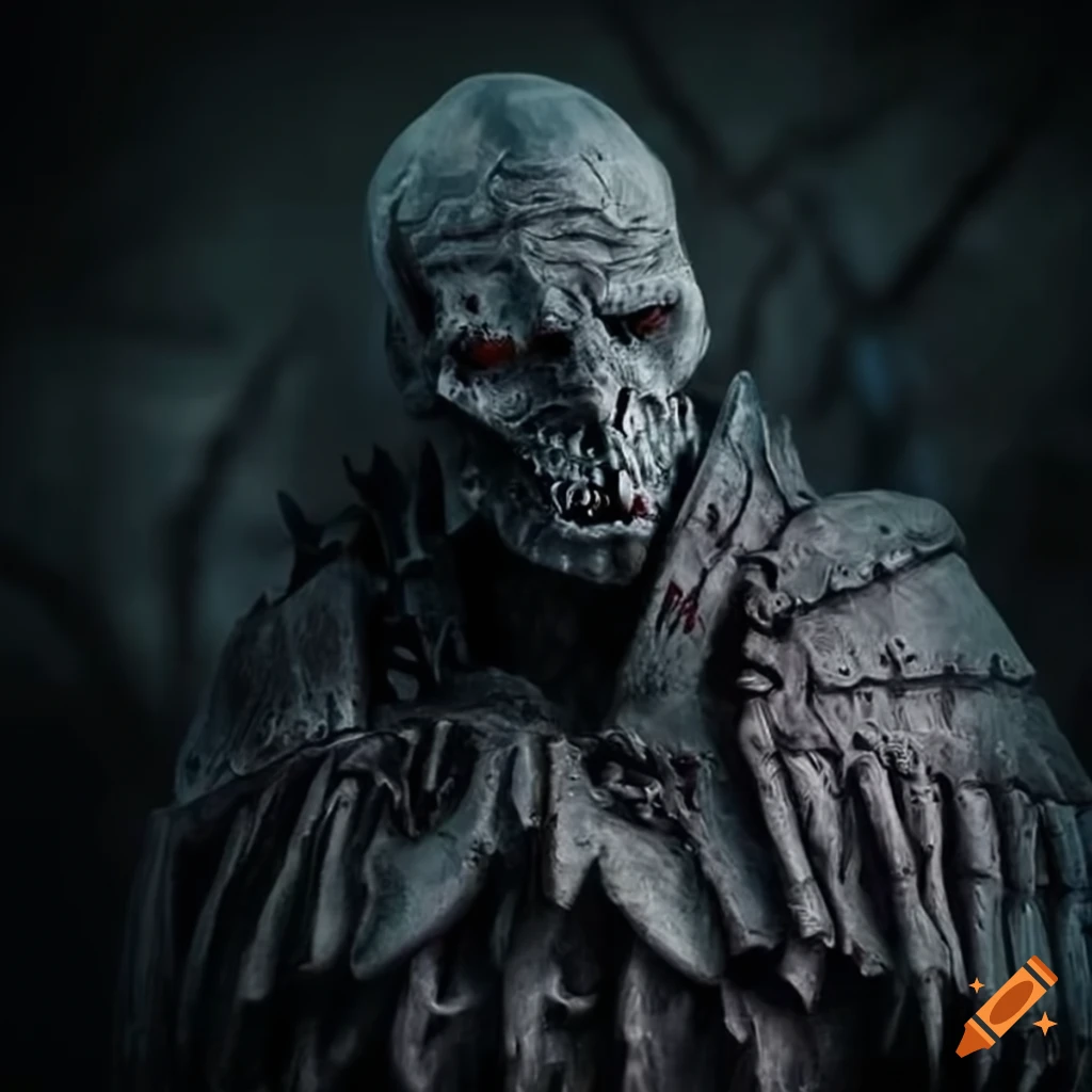 Undead knight rising from a graveyard on Craiyon