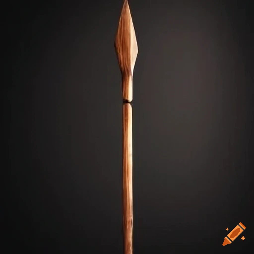 Handmade wooden spear on Craiyon