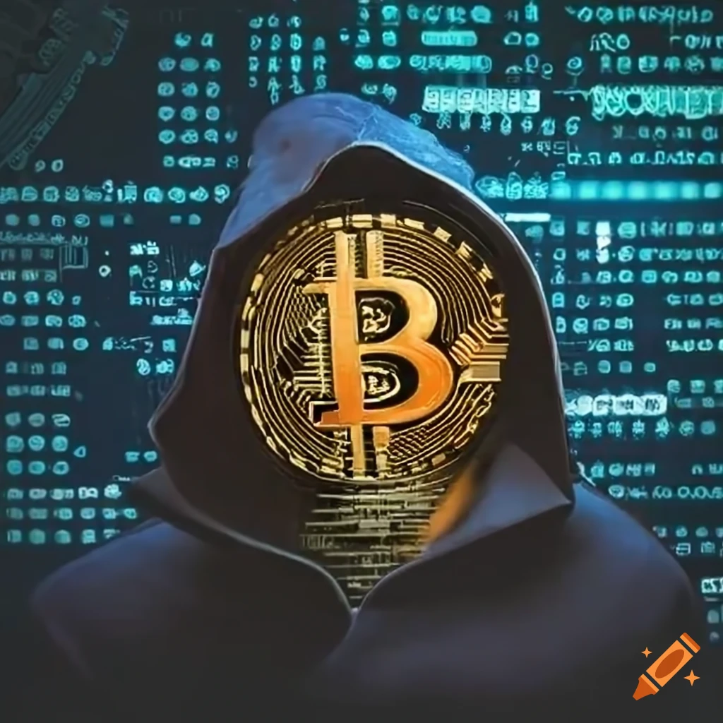 Hacker-themed bitcoin coin on Craiyon