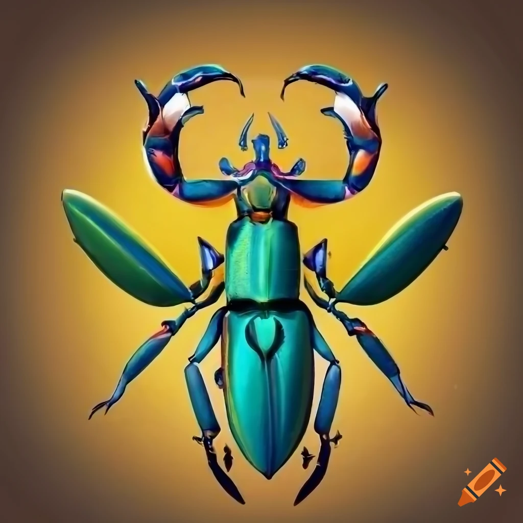 Mystical illustration of a hybrid creature with insect features on Craiyon