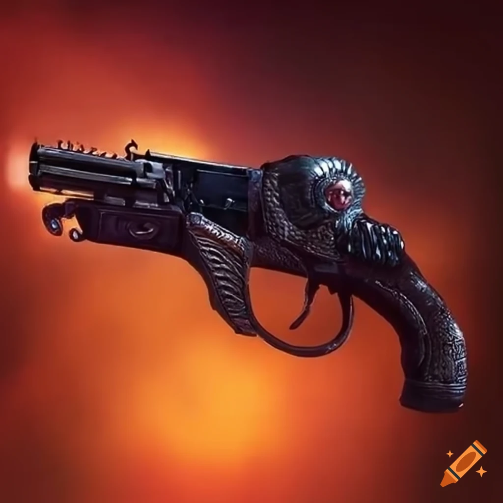 Enchanted blood-powered sci-fi gun on Craiyon