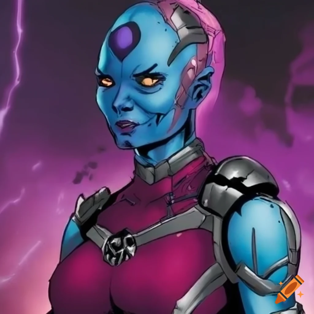 Image of nebula, a dc comics cyborg on Craiyon