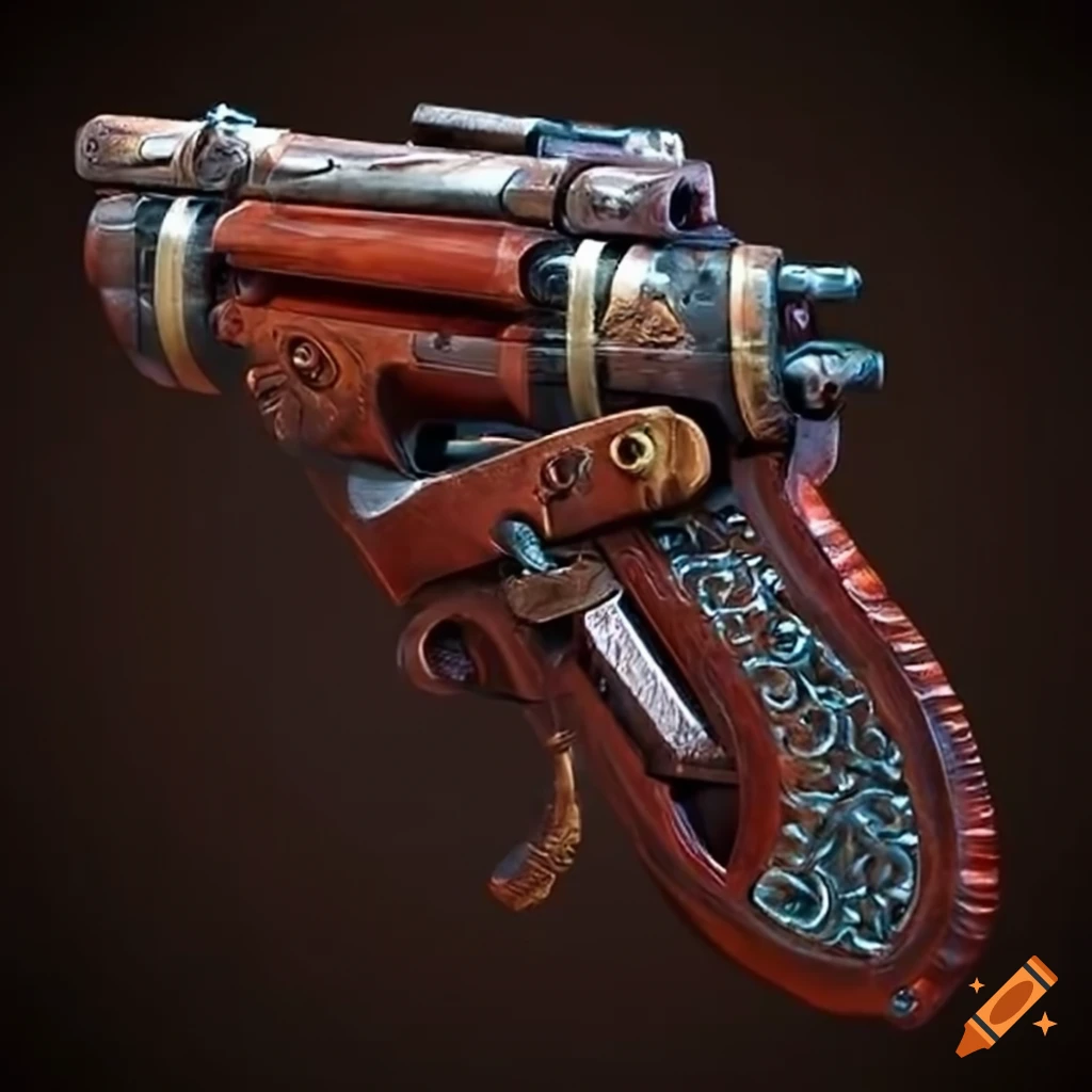 Scifi blood-powered gun with wild west inspiration on Craiyon