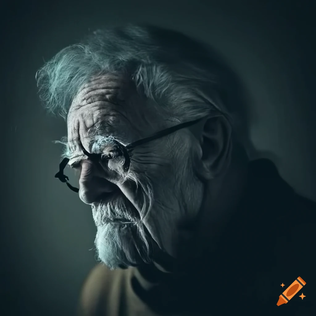 Portrait of a wise elderly man on Craiyon