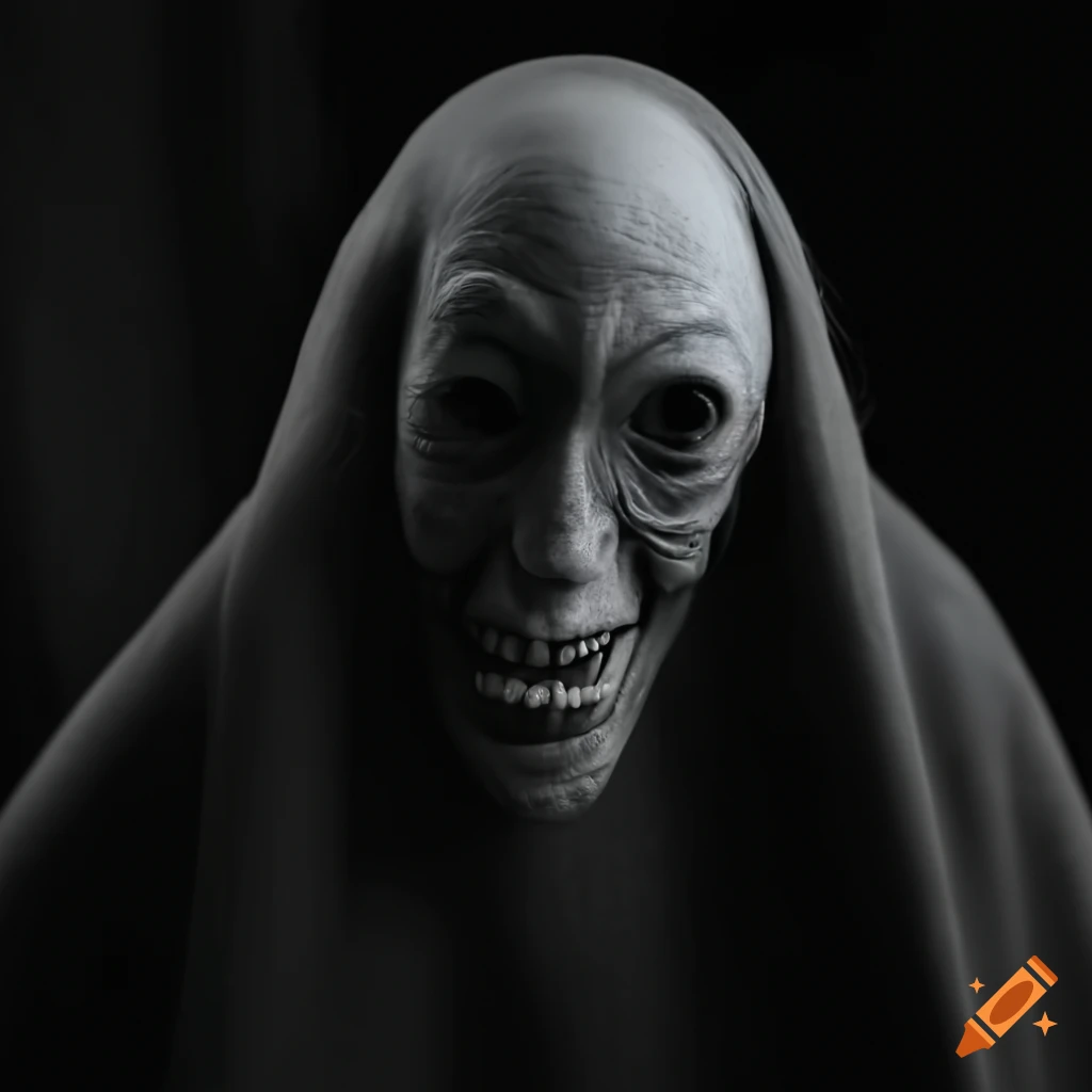 Image of eerie smiling ghost with long teeth on Craiyon