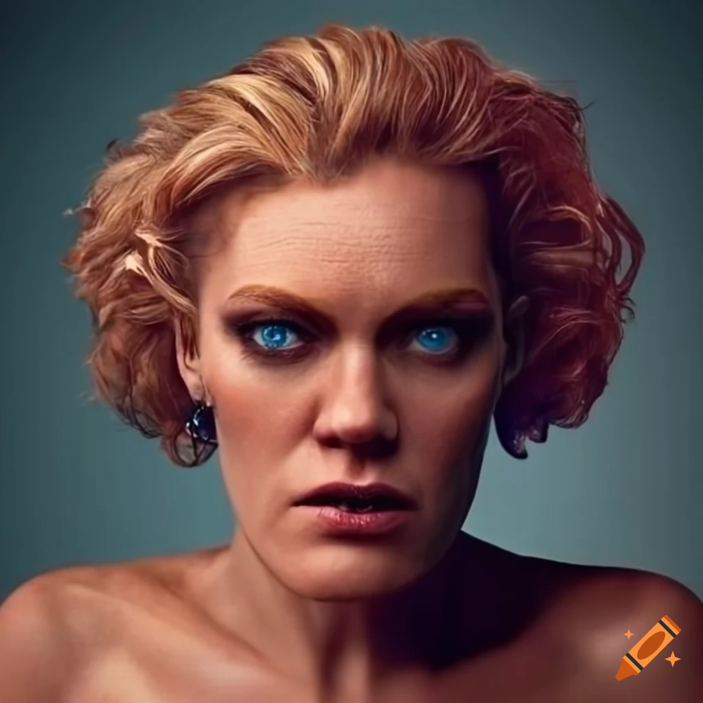 Maximalist face morph of female actors on Craiyon