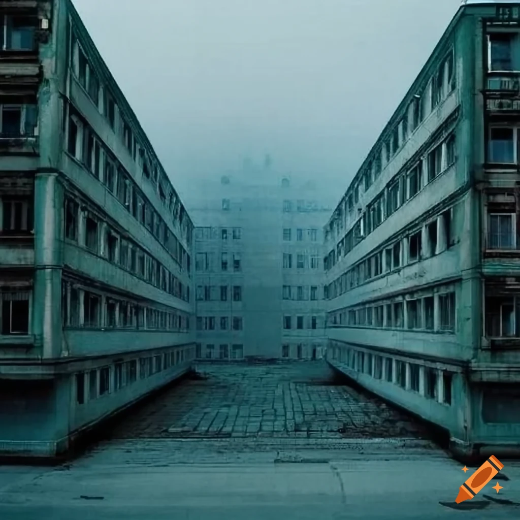 Image of post-soviet buildings in the 80s on Craiyon