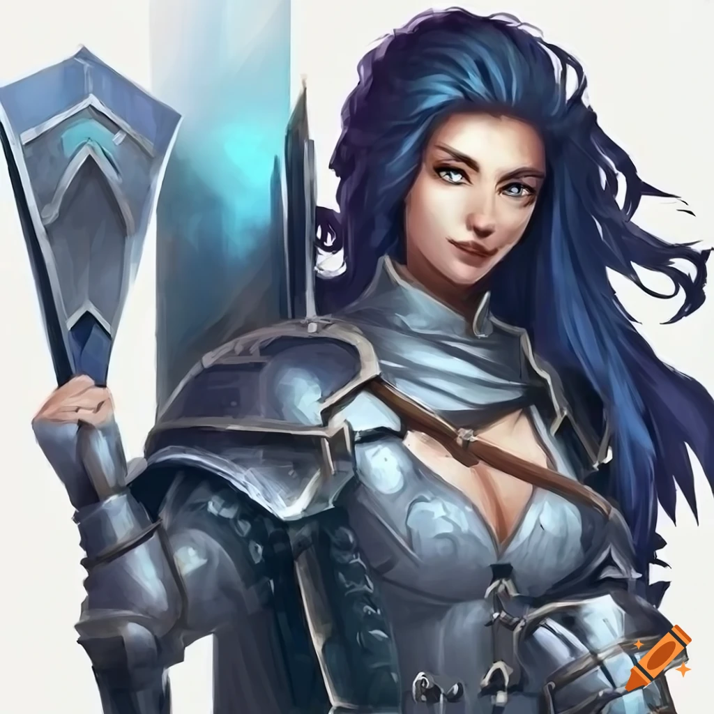 Female warrior portrait for d&d 5th edition on Craiyon