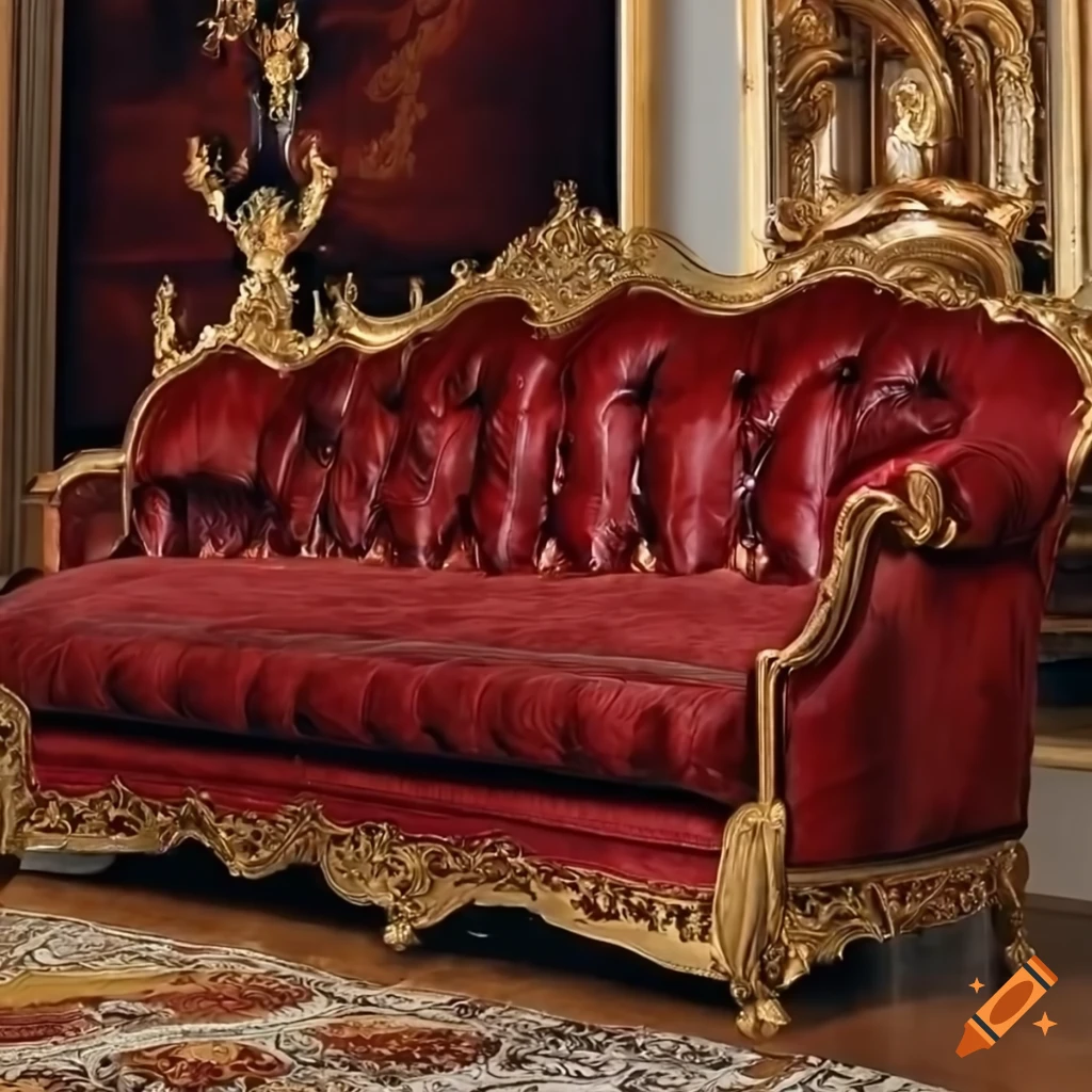 Restored luxurious royal sofa on Craiyon