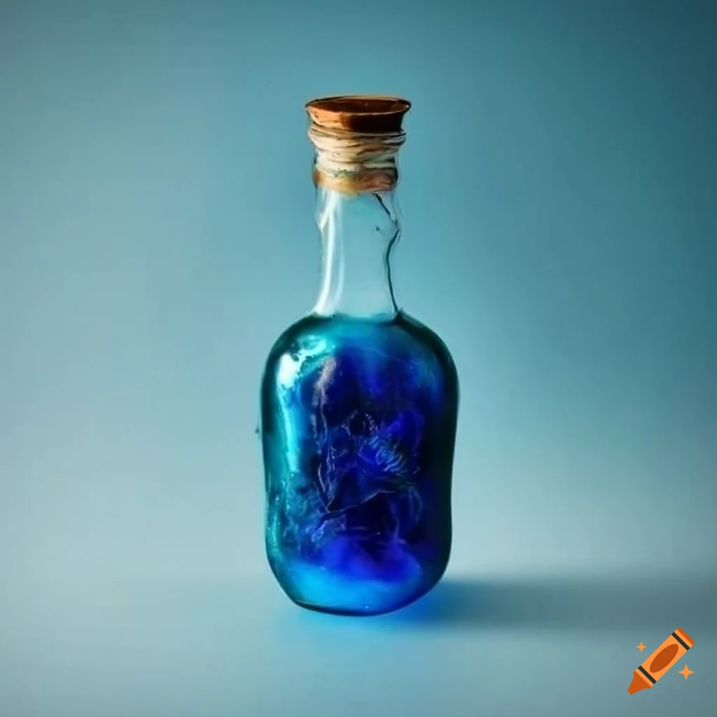 Unique blue potion bottle from Harry Potter on Craiyon