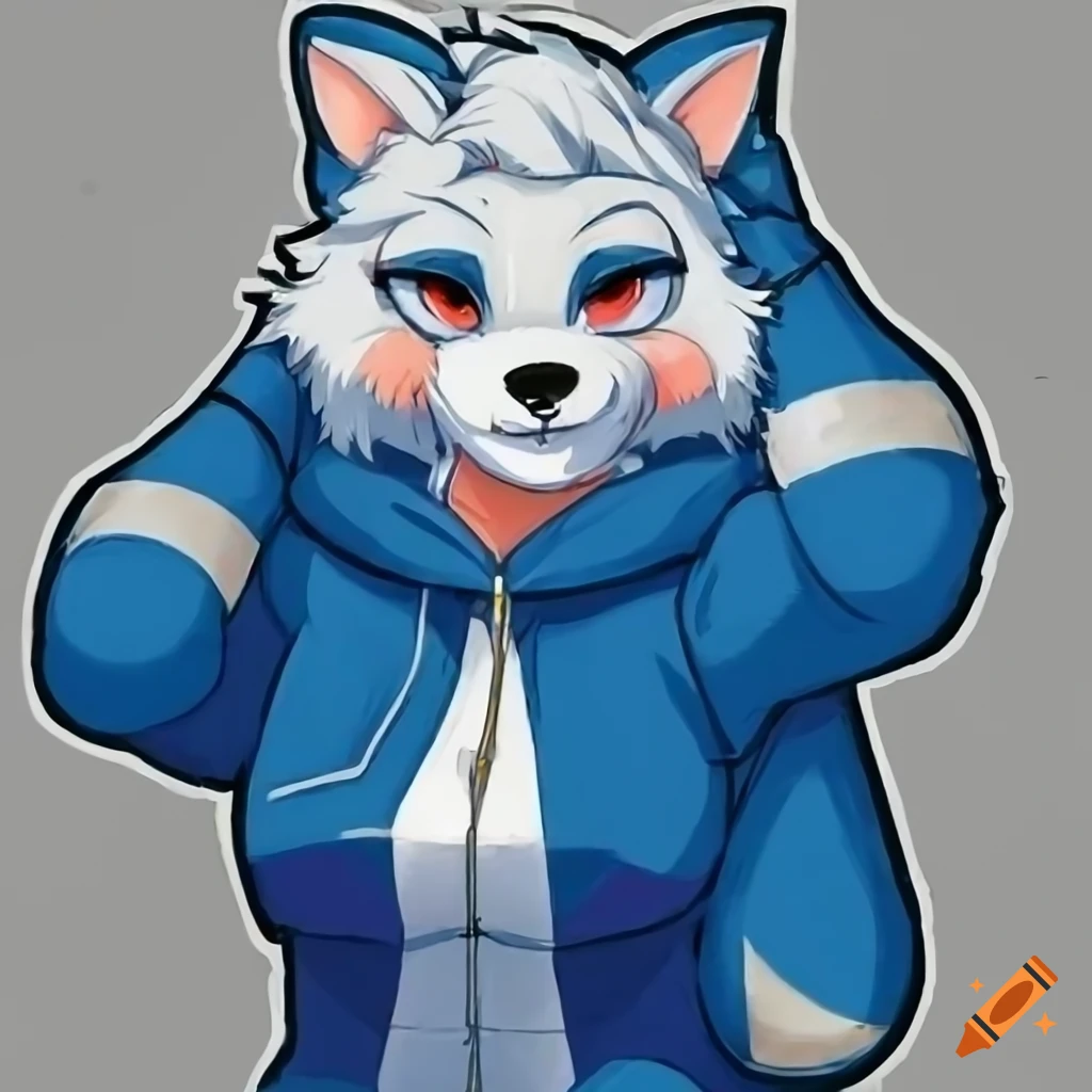 Vibrant digital artwork of a female wolf furry animatronic on Craiyon