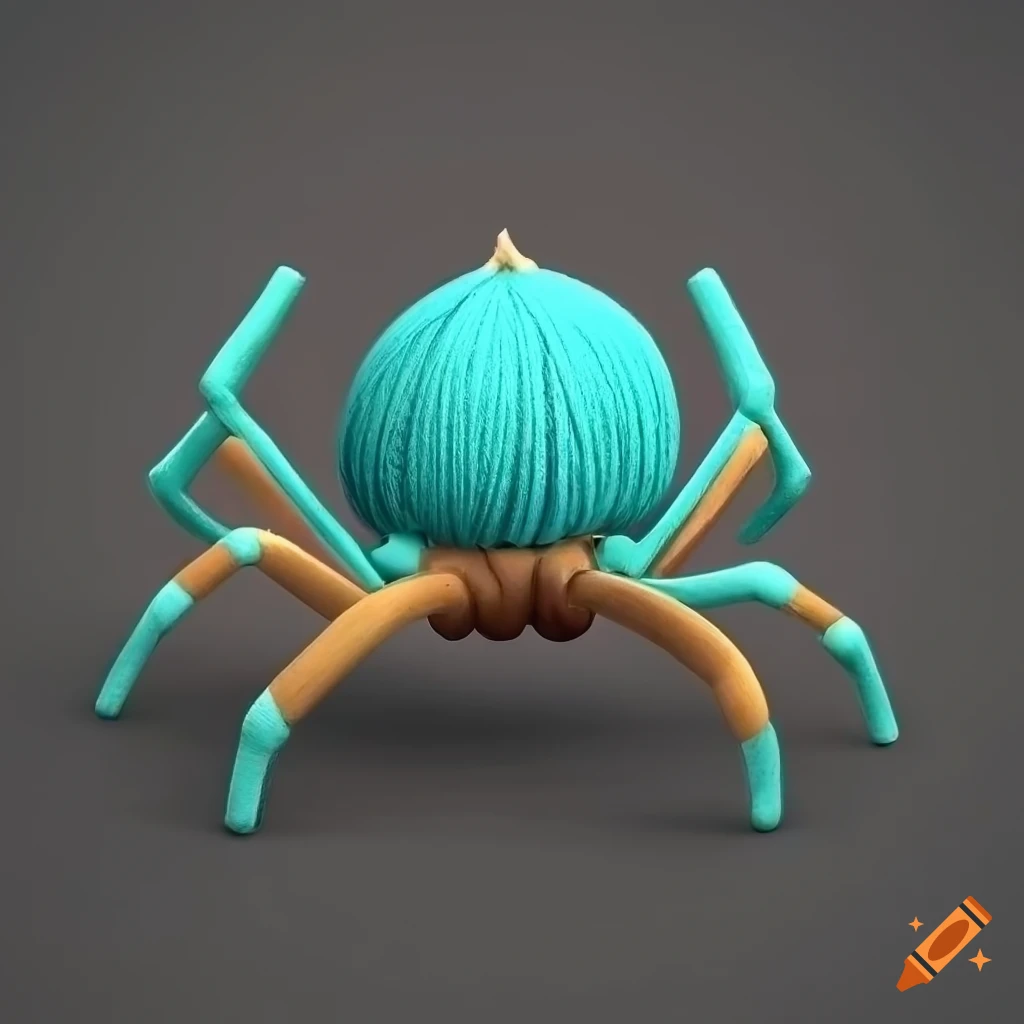 Cute stylized spider with four long legs on Craiyon