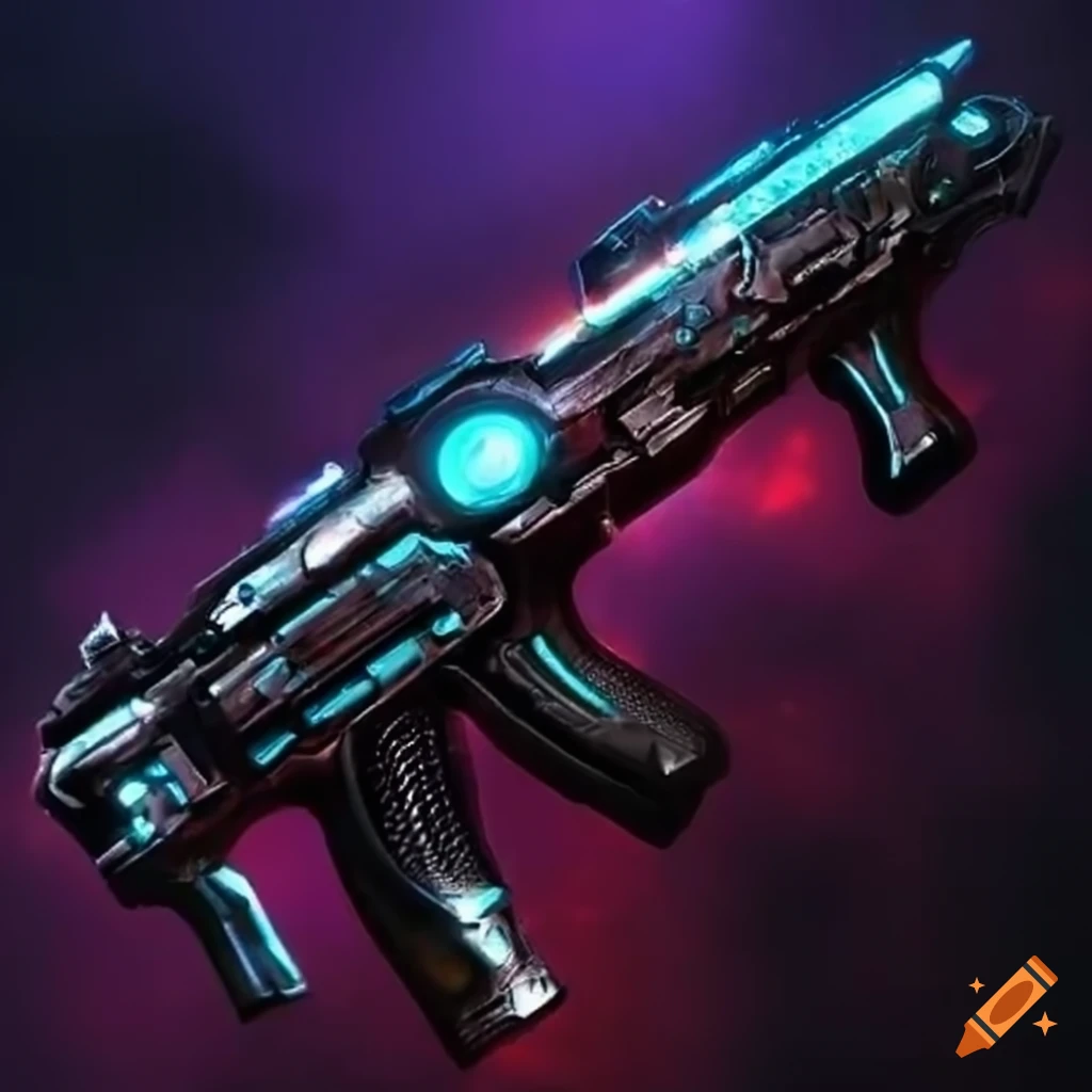 Image of an enchanted sci-fi blood powered gun on Craiyon