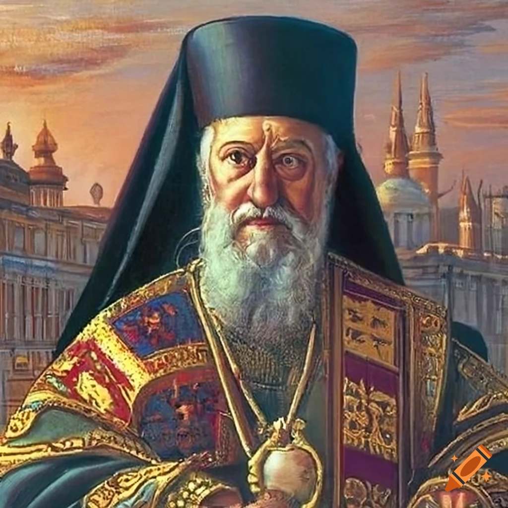 Painting of Byzantine patriarch Joseph II in Venice on Craiyon