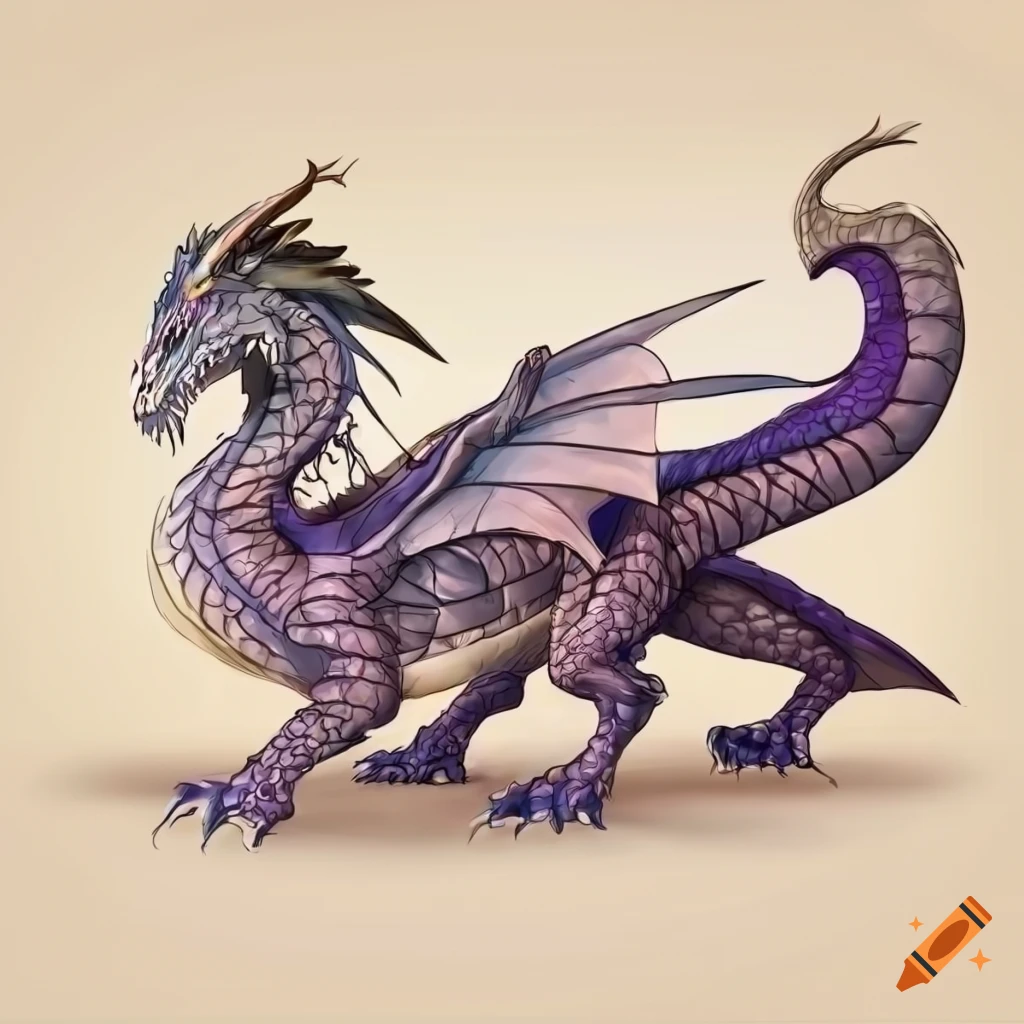 Illustration of a detailed dragon design on Craiyon