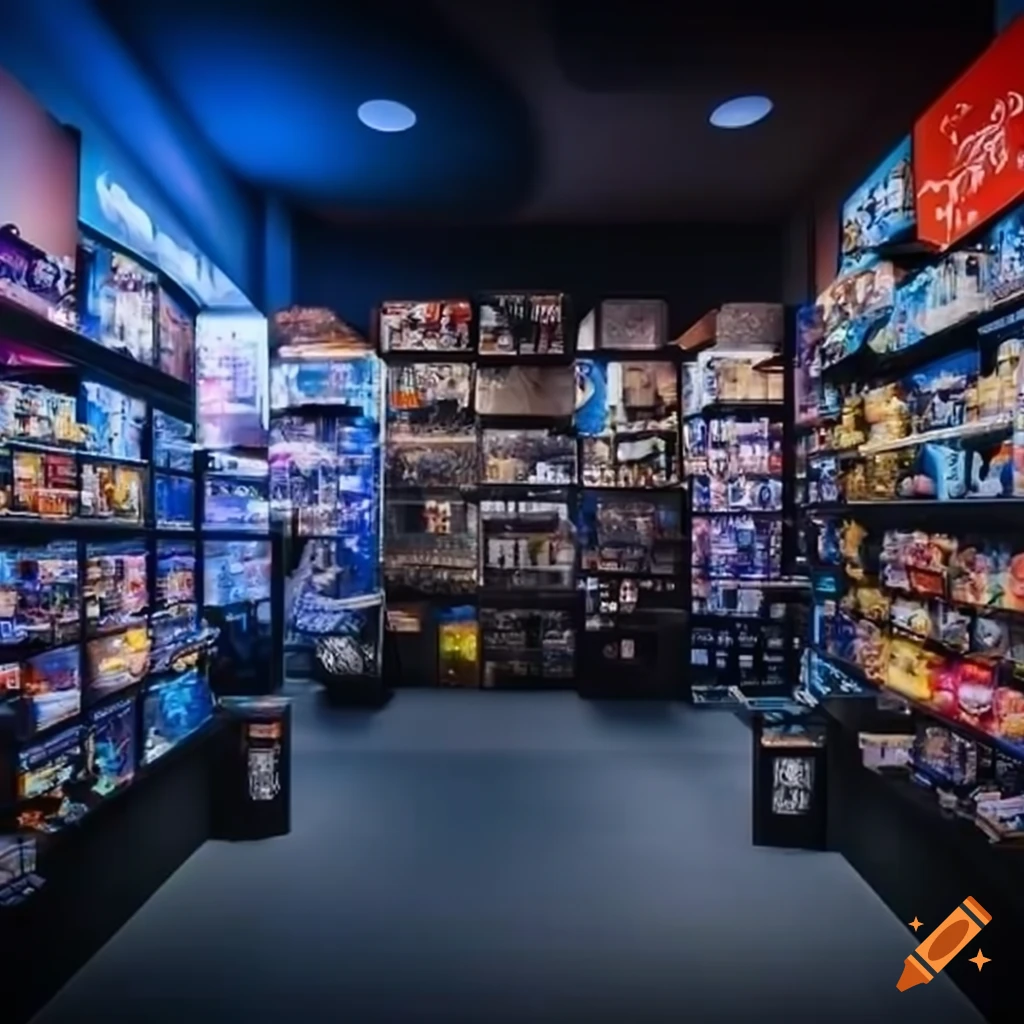 Interior of a games store on Craiyon