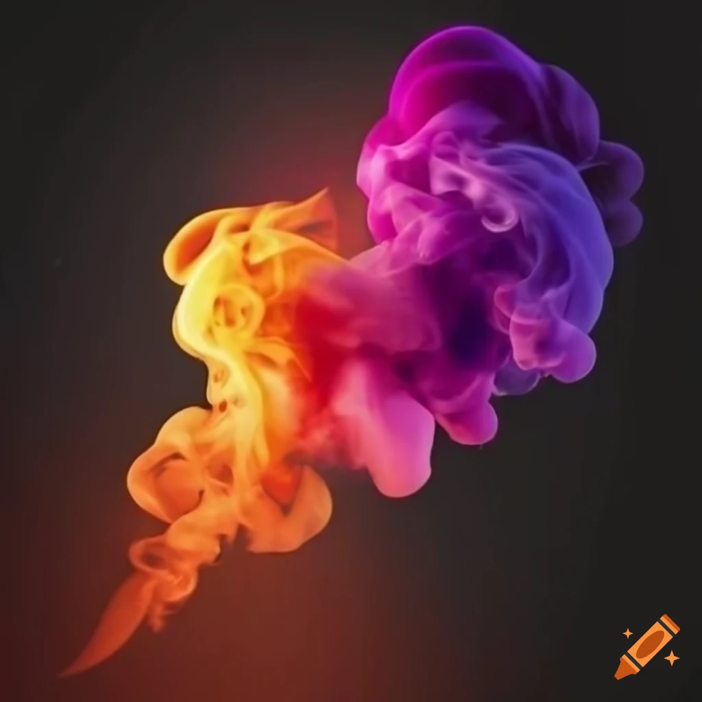Colorful smoke effect logo on Craiyon