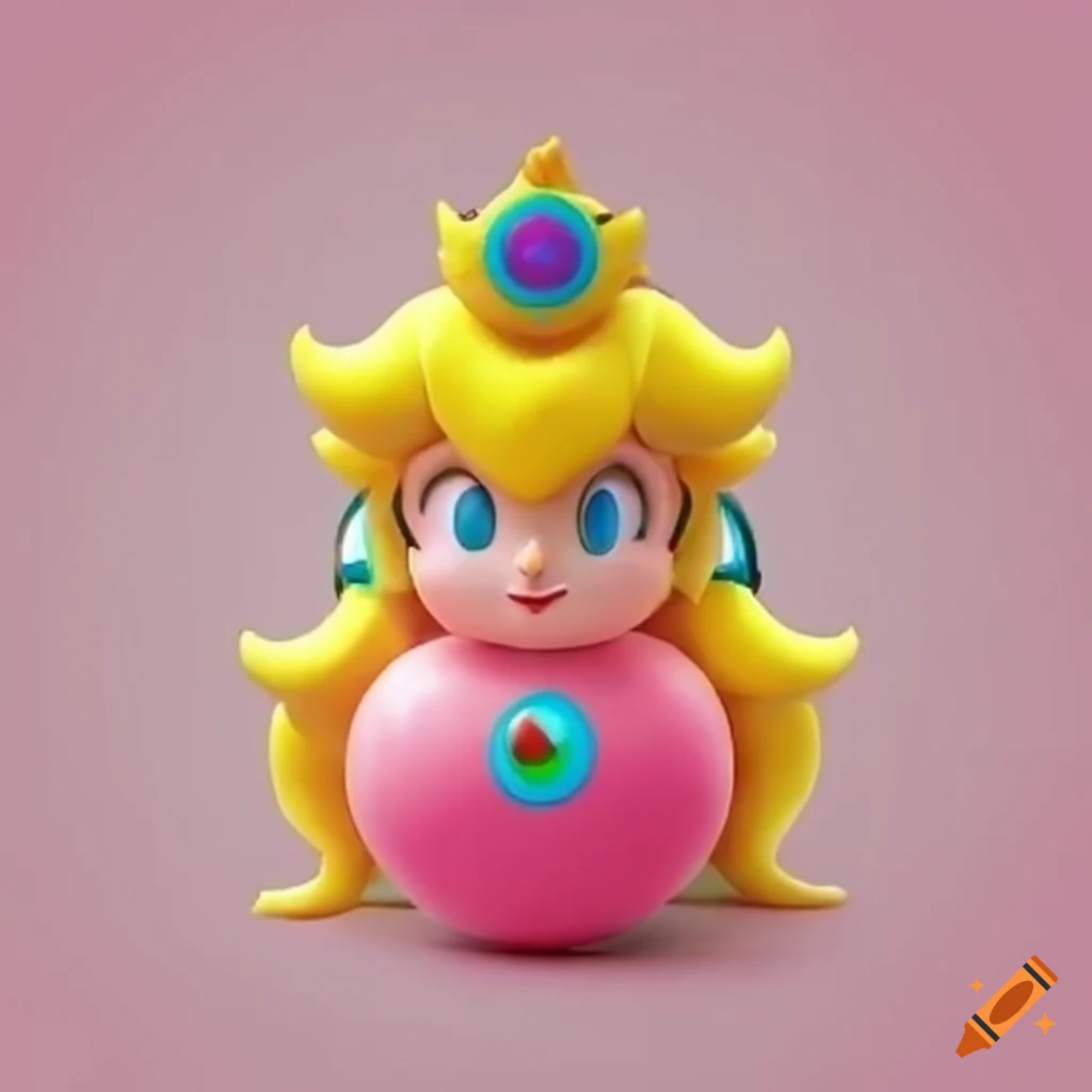 Princess peach in a giant rubber ball on Craiyon