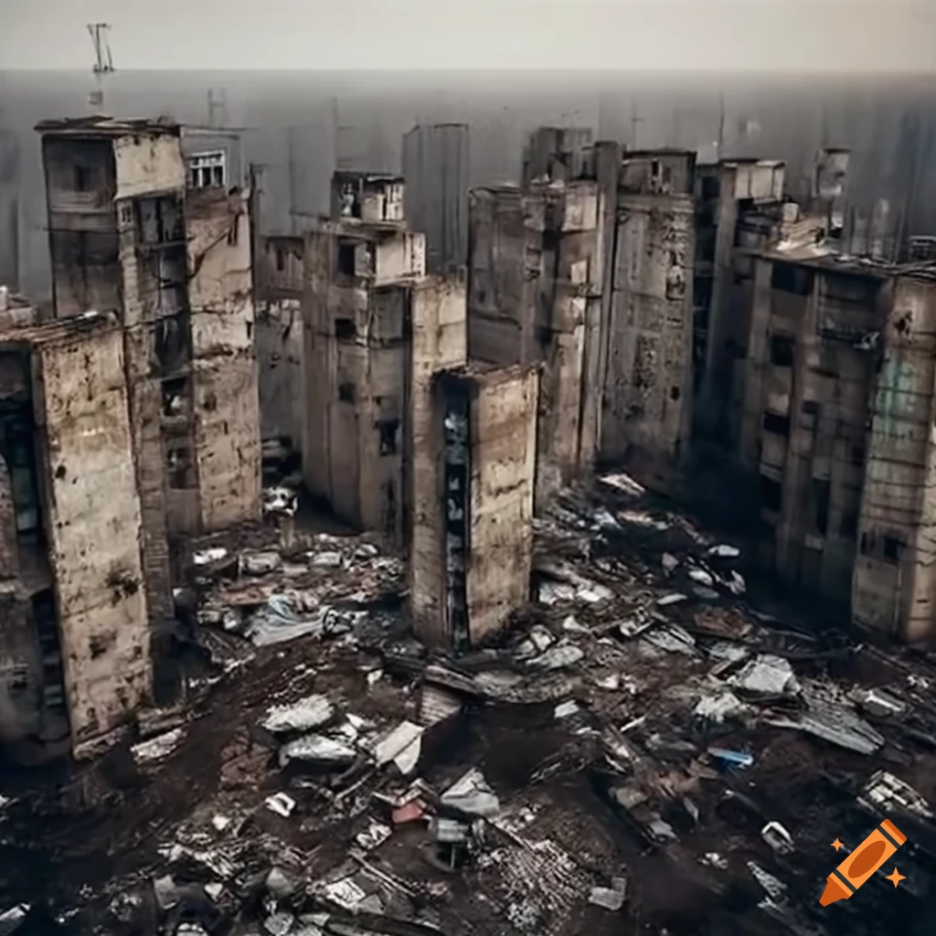 Image of towering concrete slums in Russia on Craiyon
