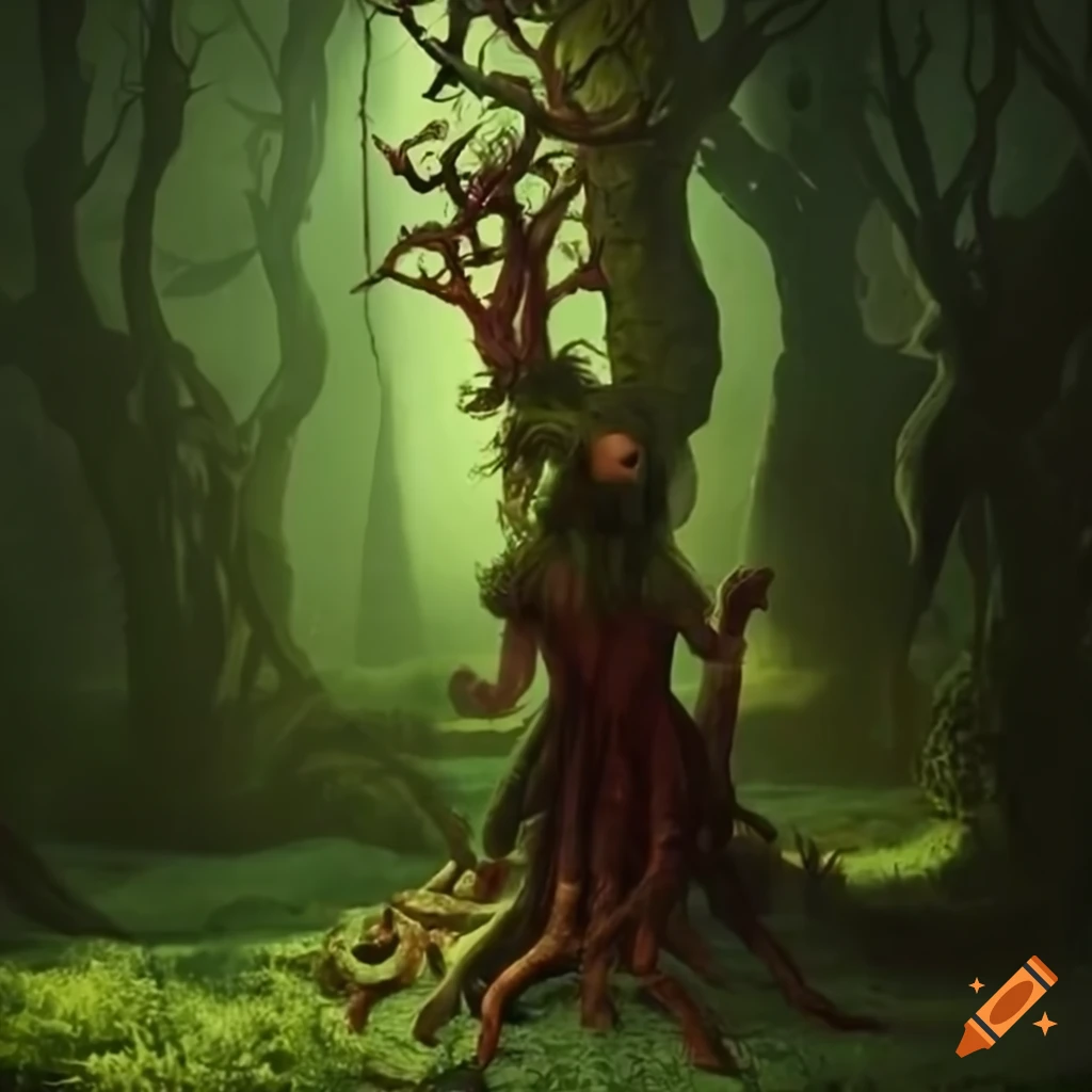 Surreal artwork of a magical forest with unique creatures on Craiyon