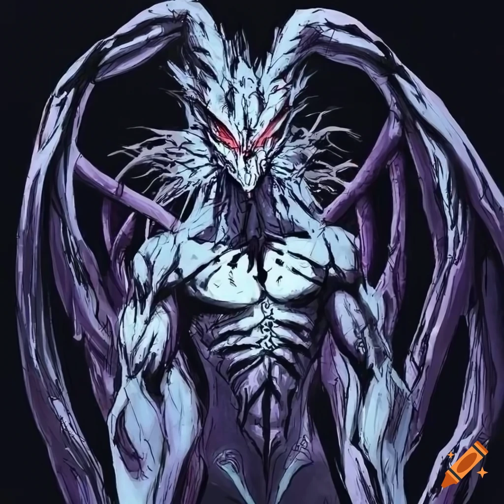 Dynamic drawing of a powerful and mysterious creature in action on Craiyon