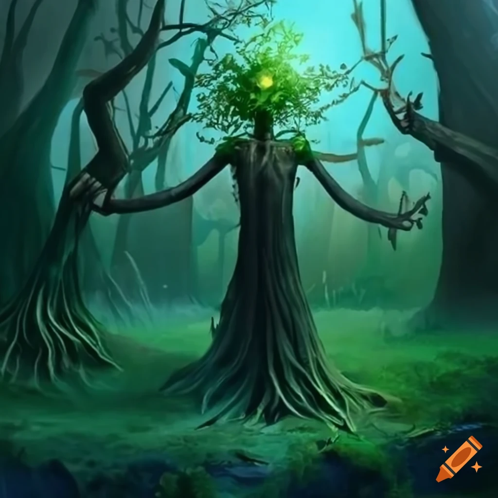 Surreal image of a magical forest with fantastical creatures on Craiyon