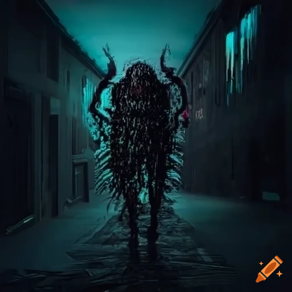 Glitched nightmare entity artwork on Craiyon