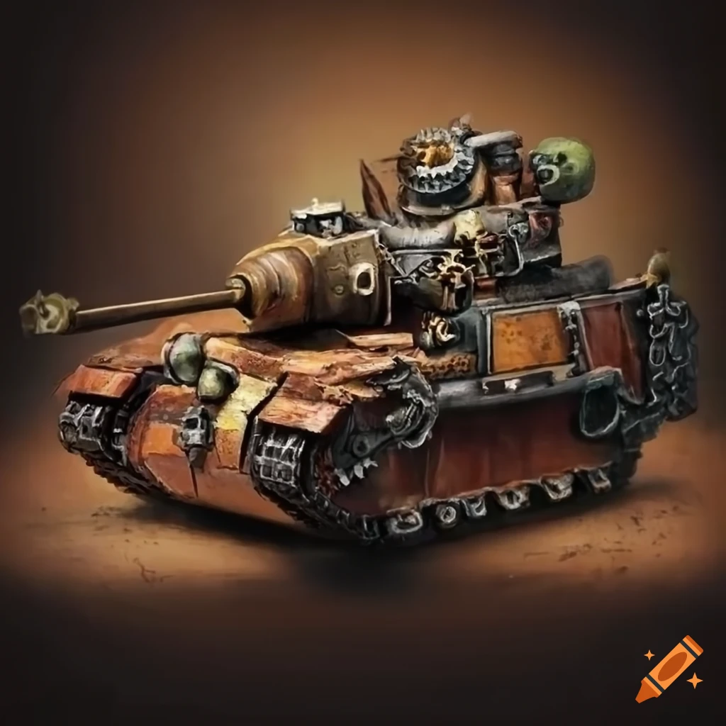German Warhammer steampunk tank from the Kaiser Empire on Craiyon