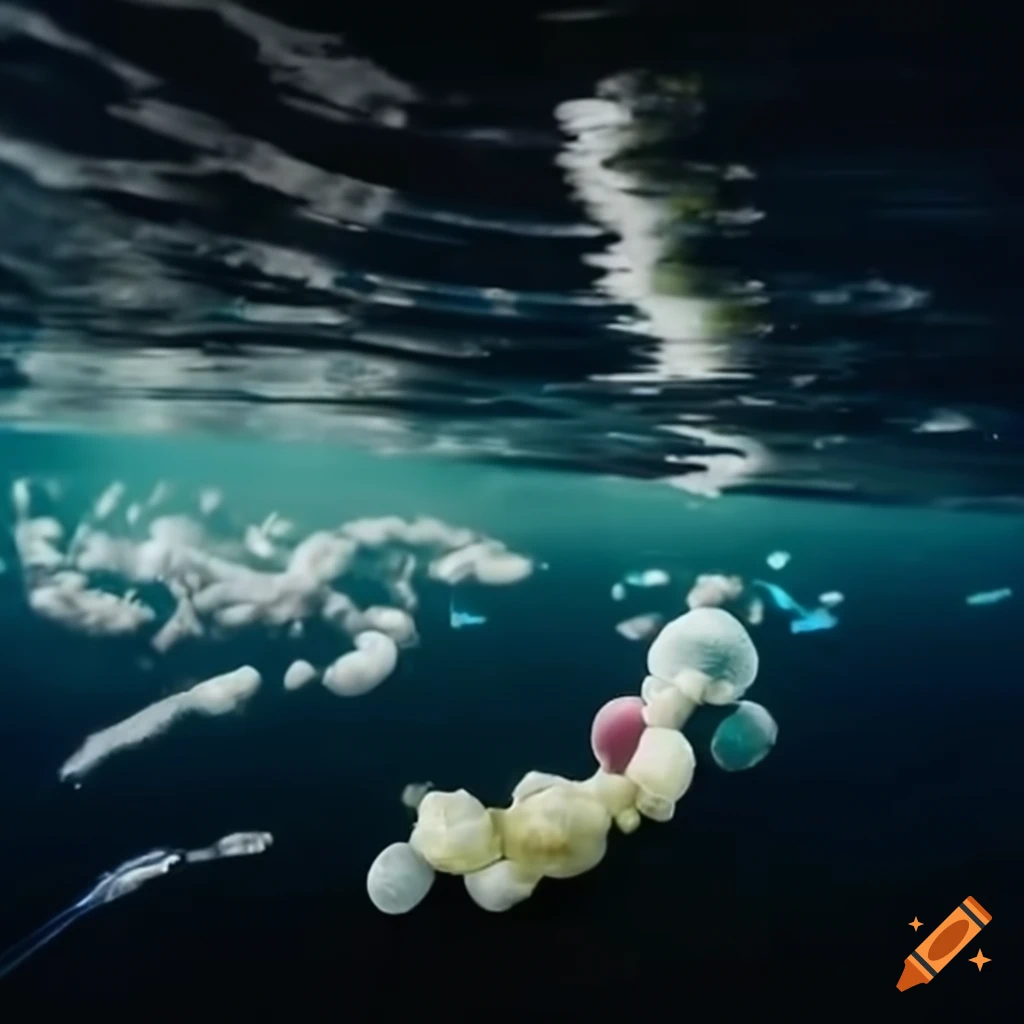 Bacteria breaking down plastic pollution on Craiyon