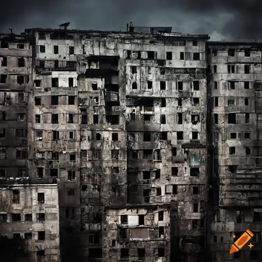 Image of towering concrete slums in russia on Craiyon