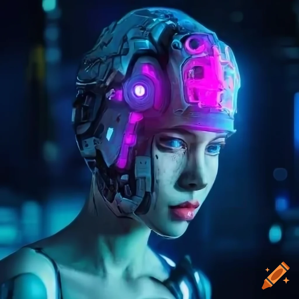 Cyberpunk artwork of a cyborg with nintendo nes on Craiyon