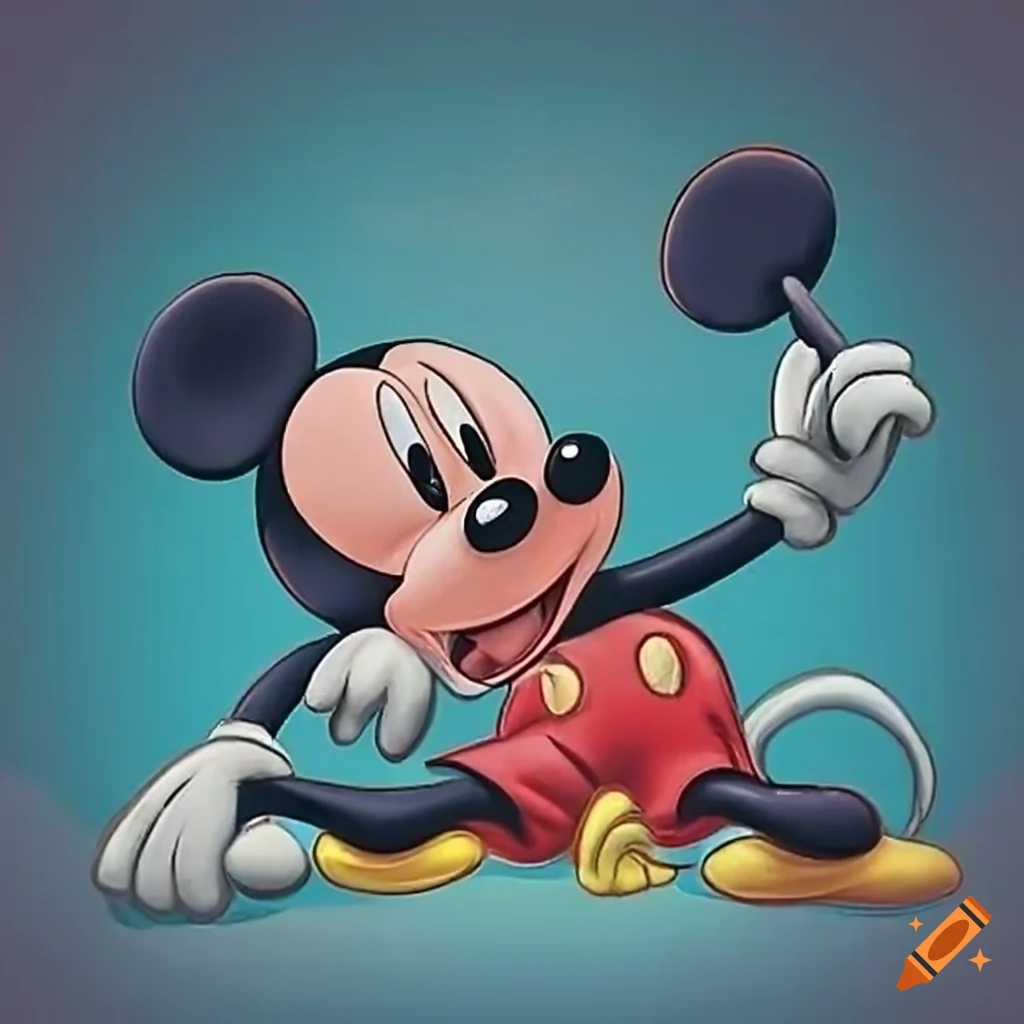 Botched Mickey Mouse artwork on Craiyon