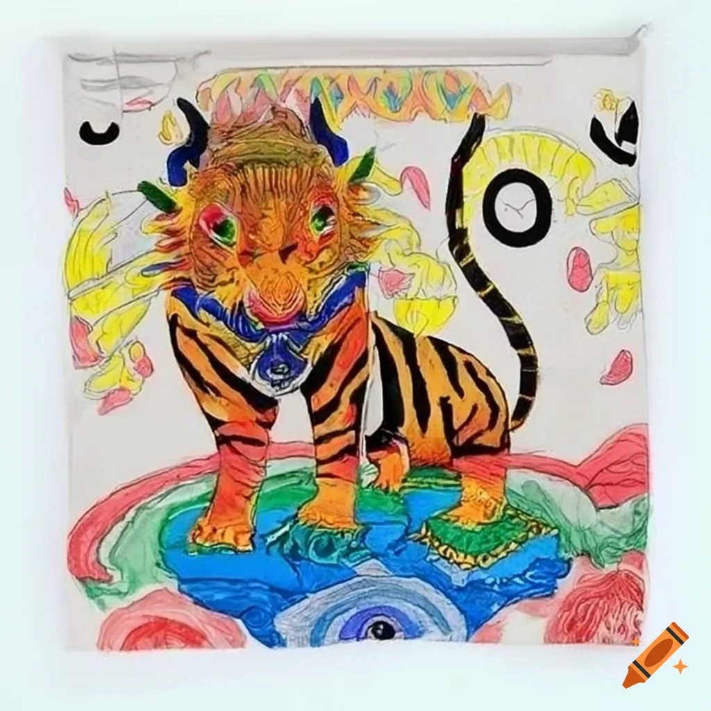 Rainbow tiger talisman artwork