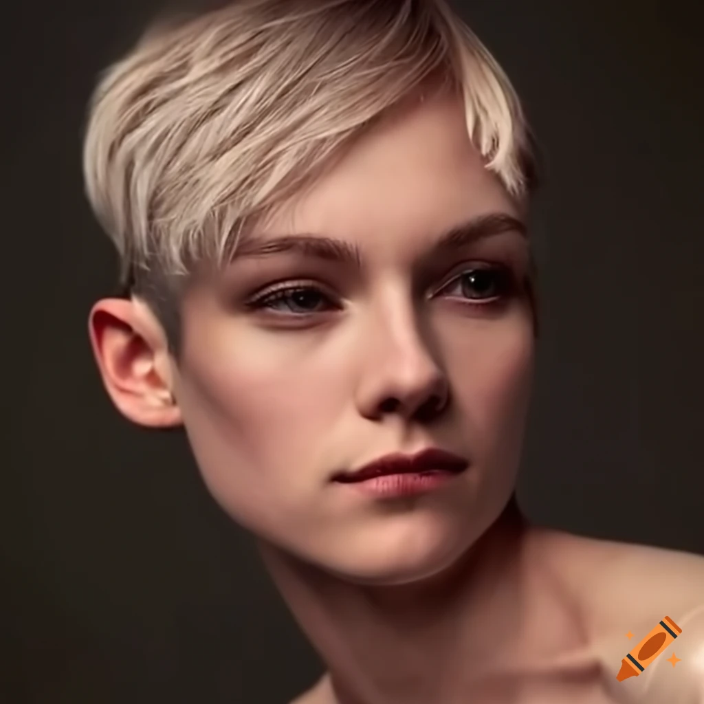 Portrait of a stunning androgynous person on Craiyon