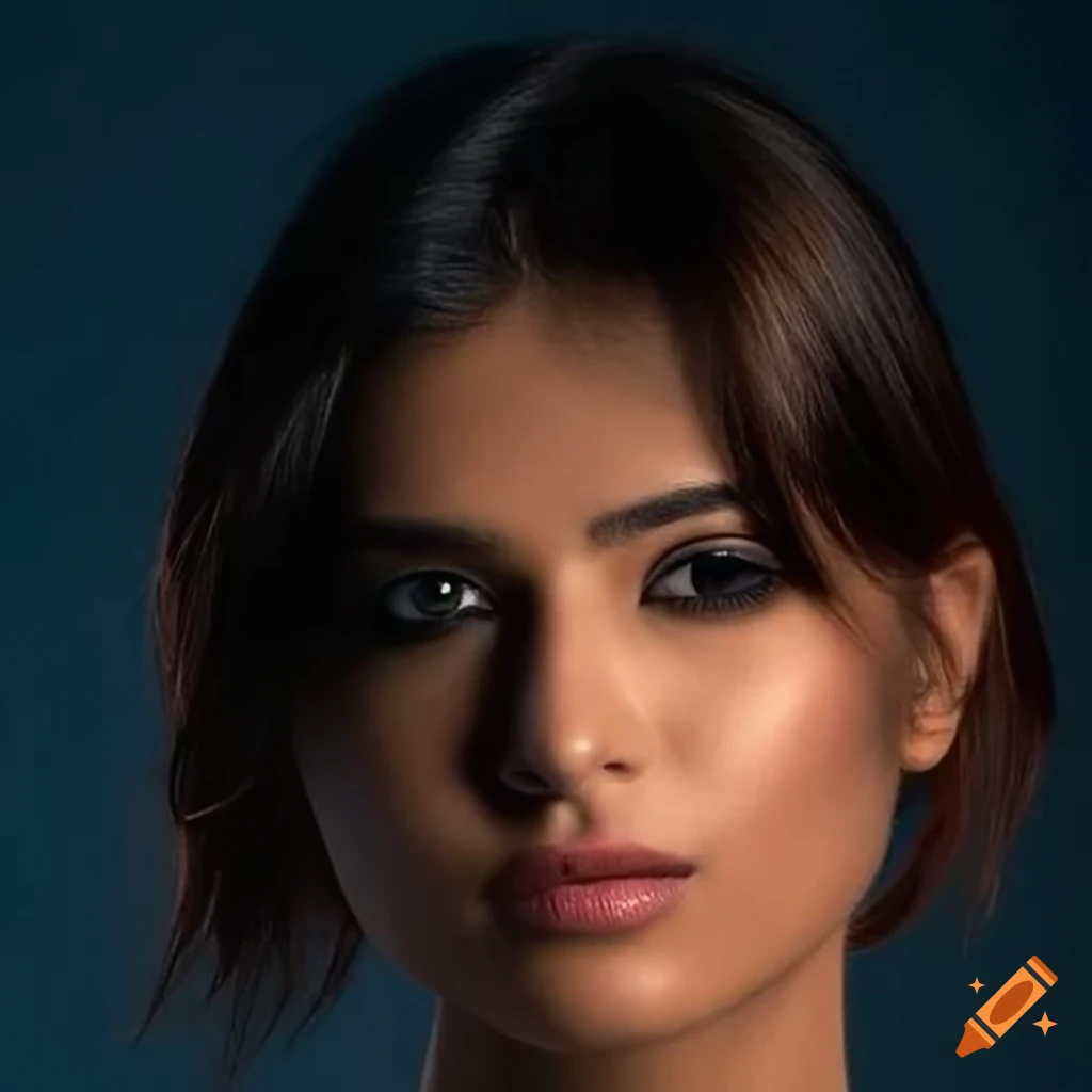 Closeup portrait of a stunning indian supermodel