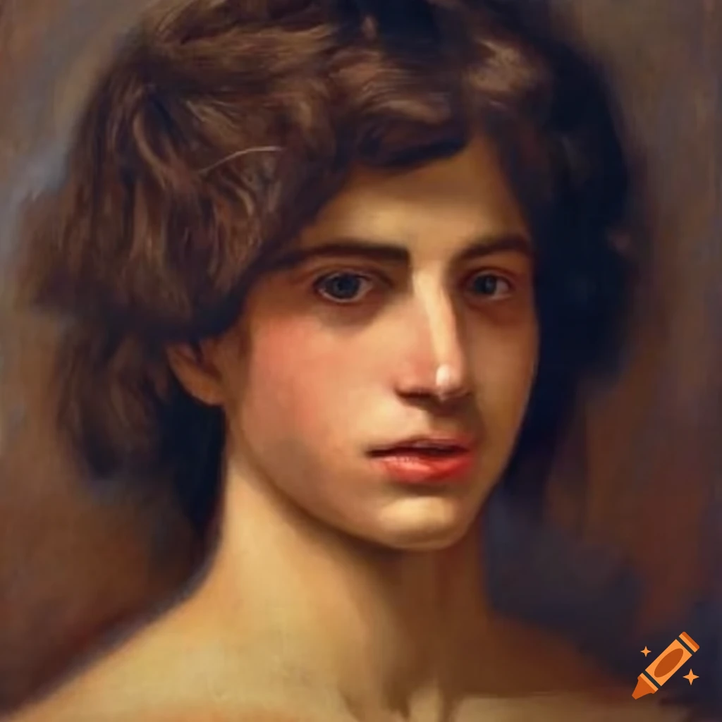 Monet's oil painting of a Greek male god on Craiyon