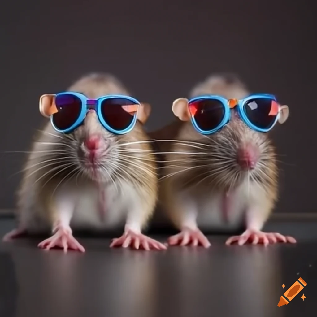 Two rats wearing sunglasses on Craiyon