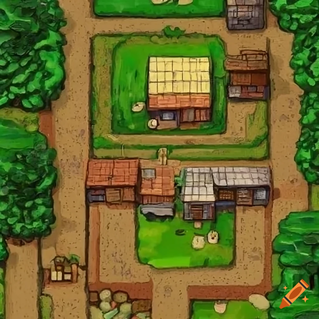 Charming town map inspired by Pokemon games on Craiyon