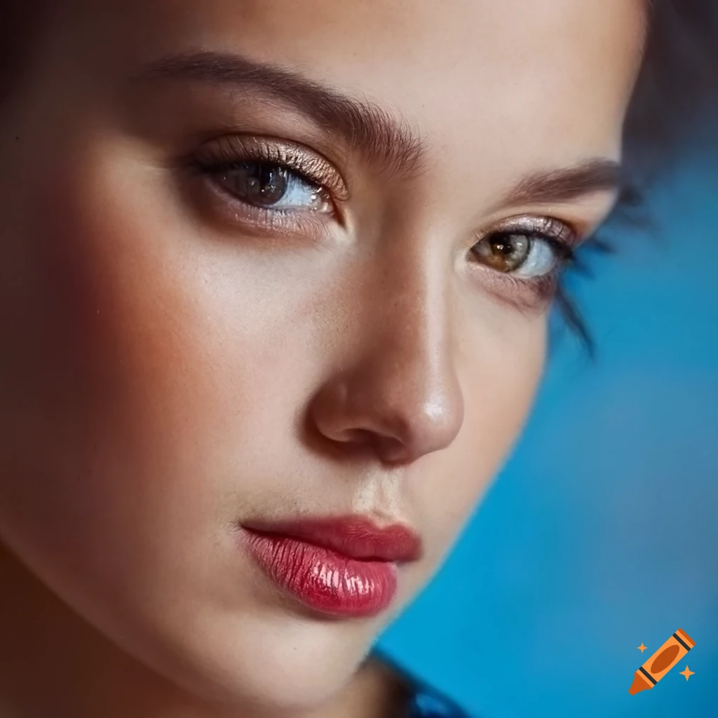 Captivating portrait of a young female model on Craiyon