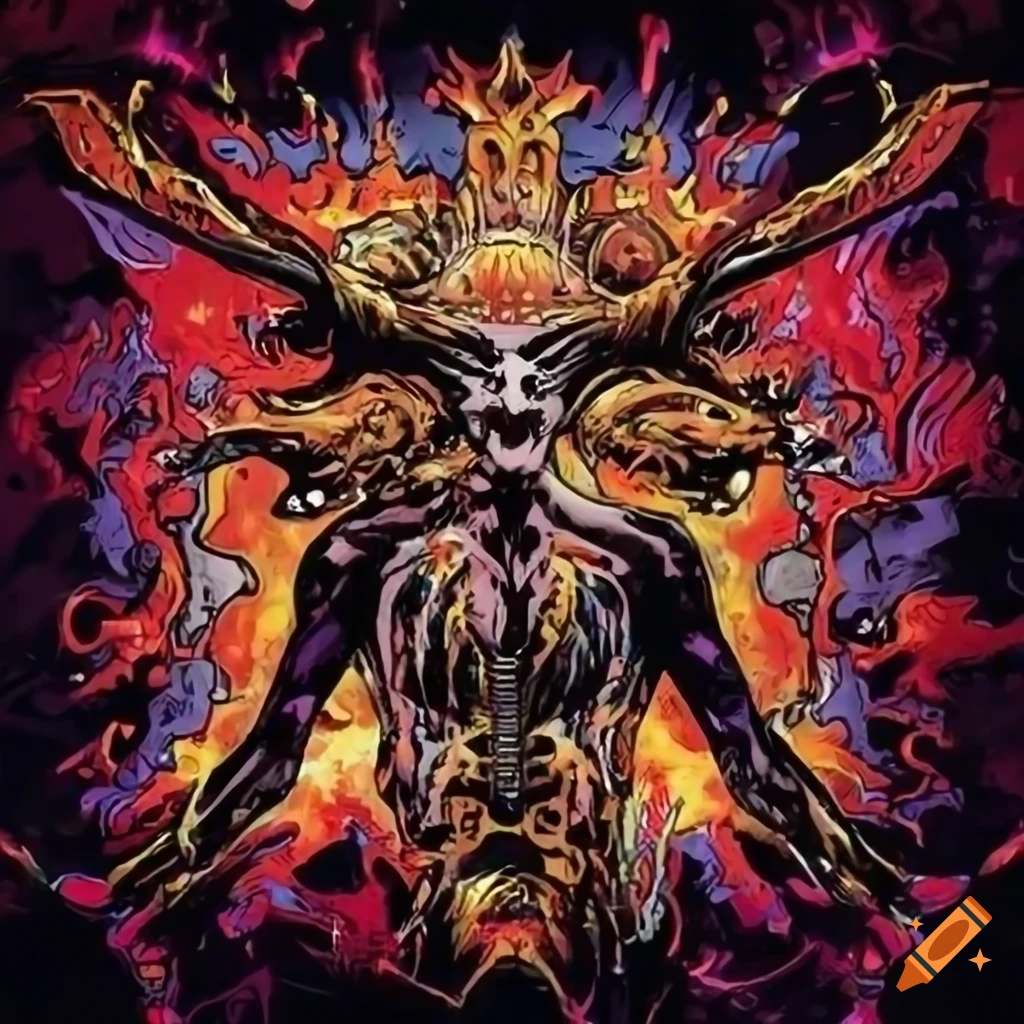 A psychedelic cosmic logo with heavy metal vibes on Craiyon